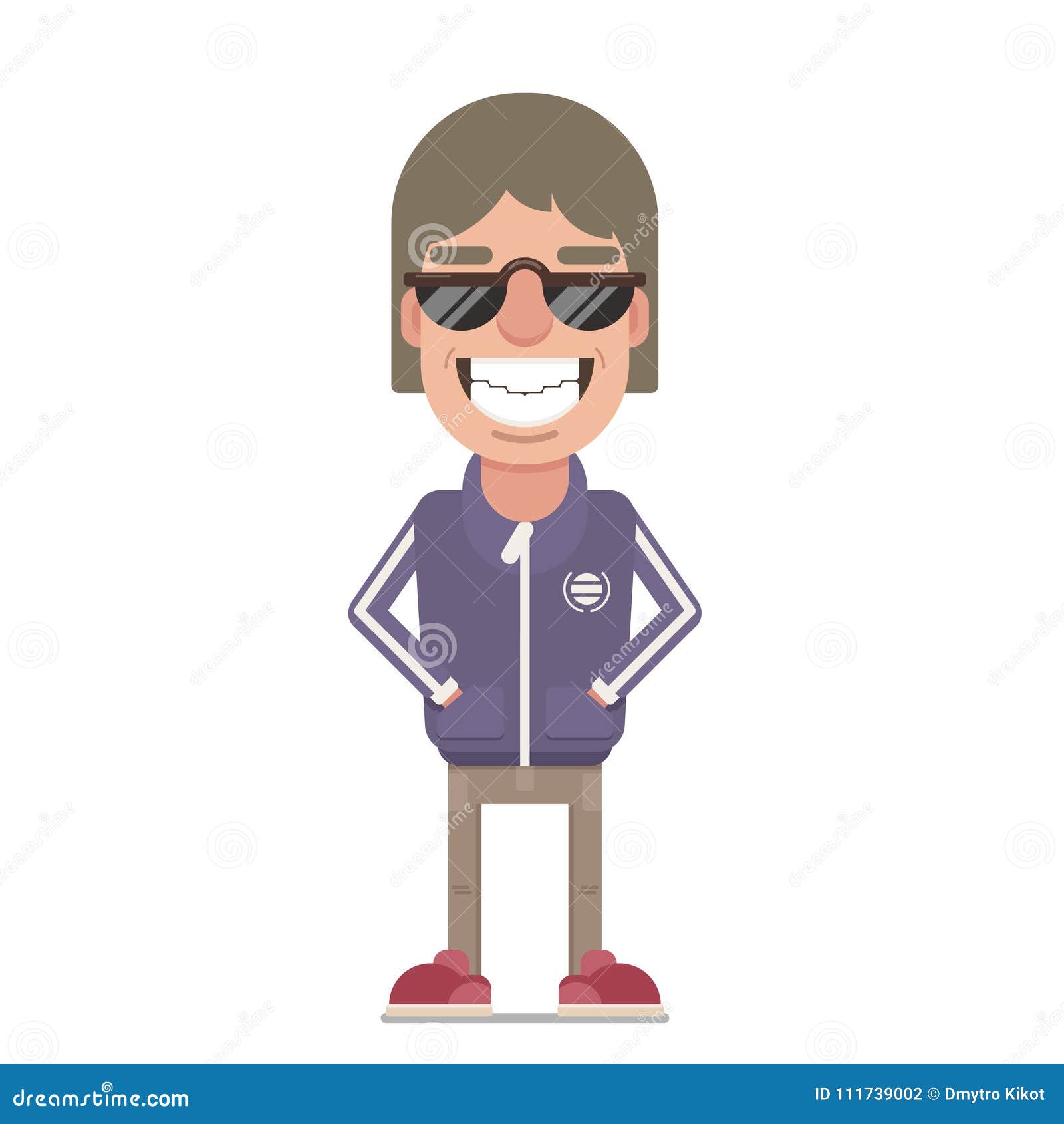 Smiling Guy In Sunglasses Stock Vector Illustration Of Vector 111739002