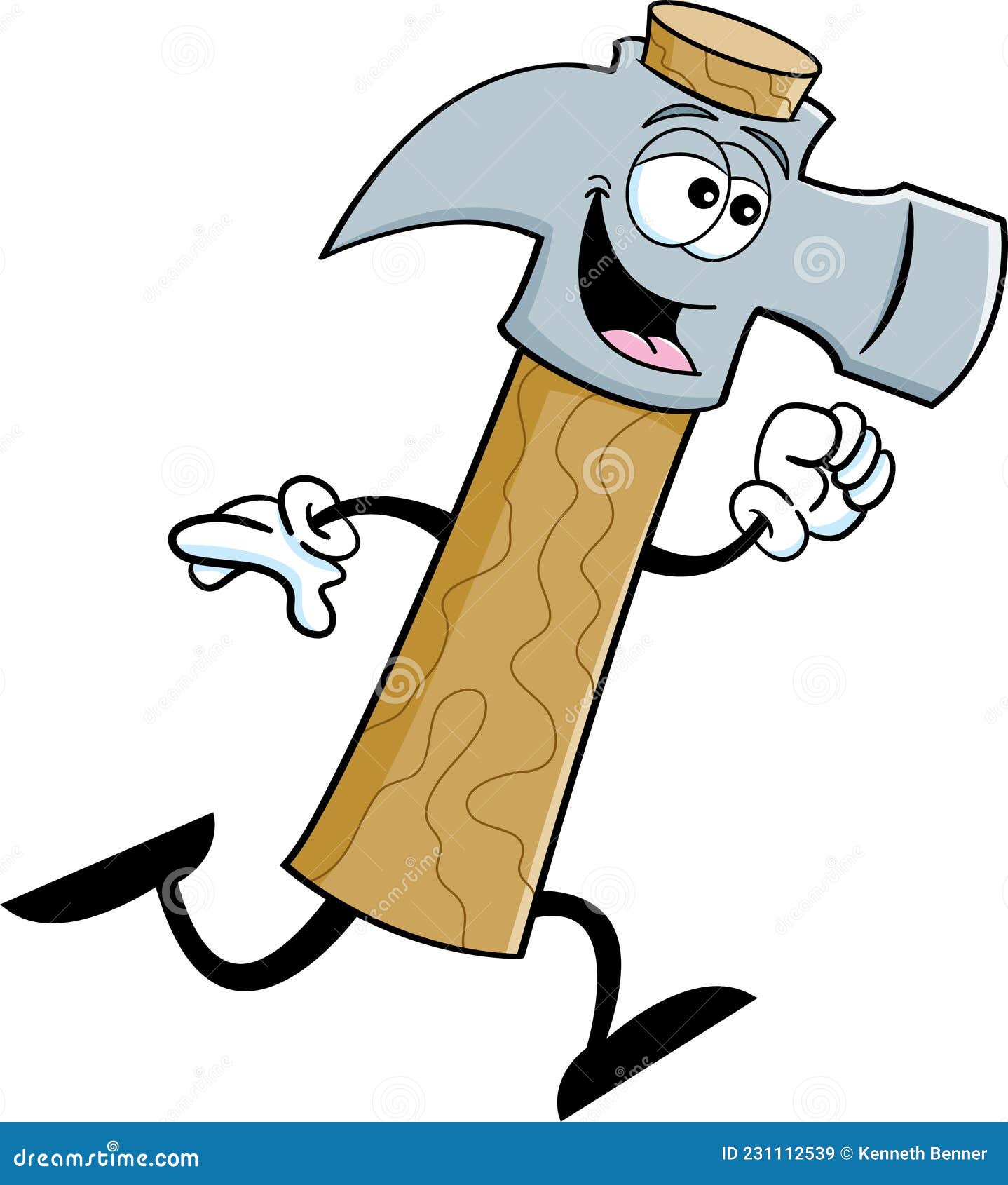 Cartoon Smiling Hammer Running. Stock Vector - Illustration of vector ...