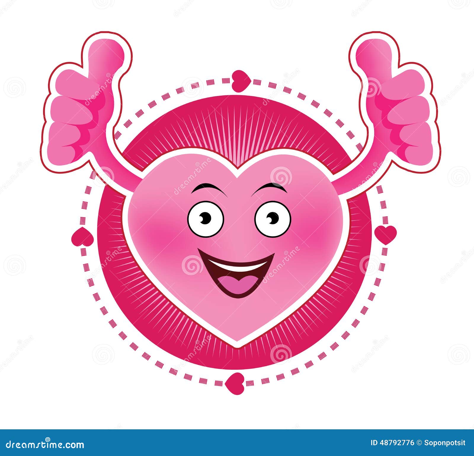 Cartoon Smiling heart icon stock vector. Illustration of month - 48792776