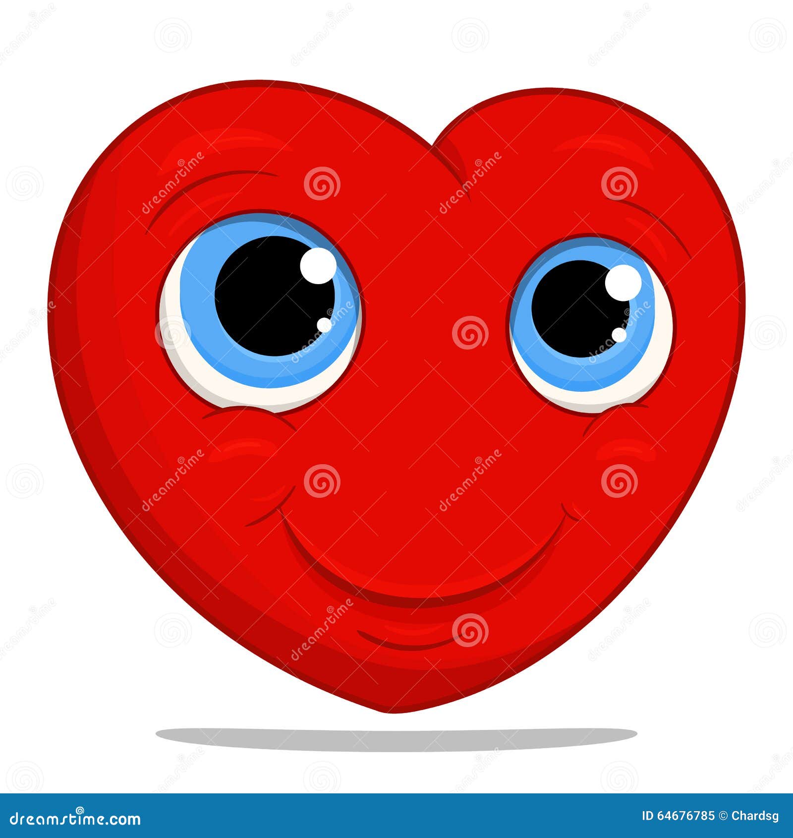 Cartoon Smiling Heart Illustration. Stock Vector - Illustration of ...