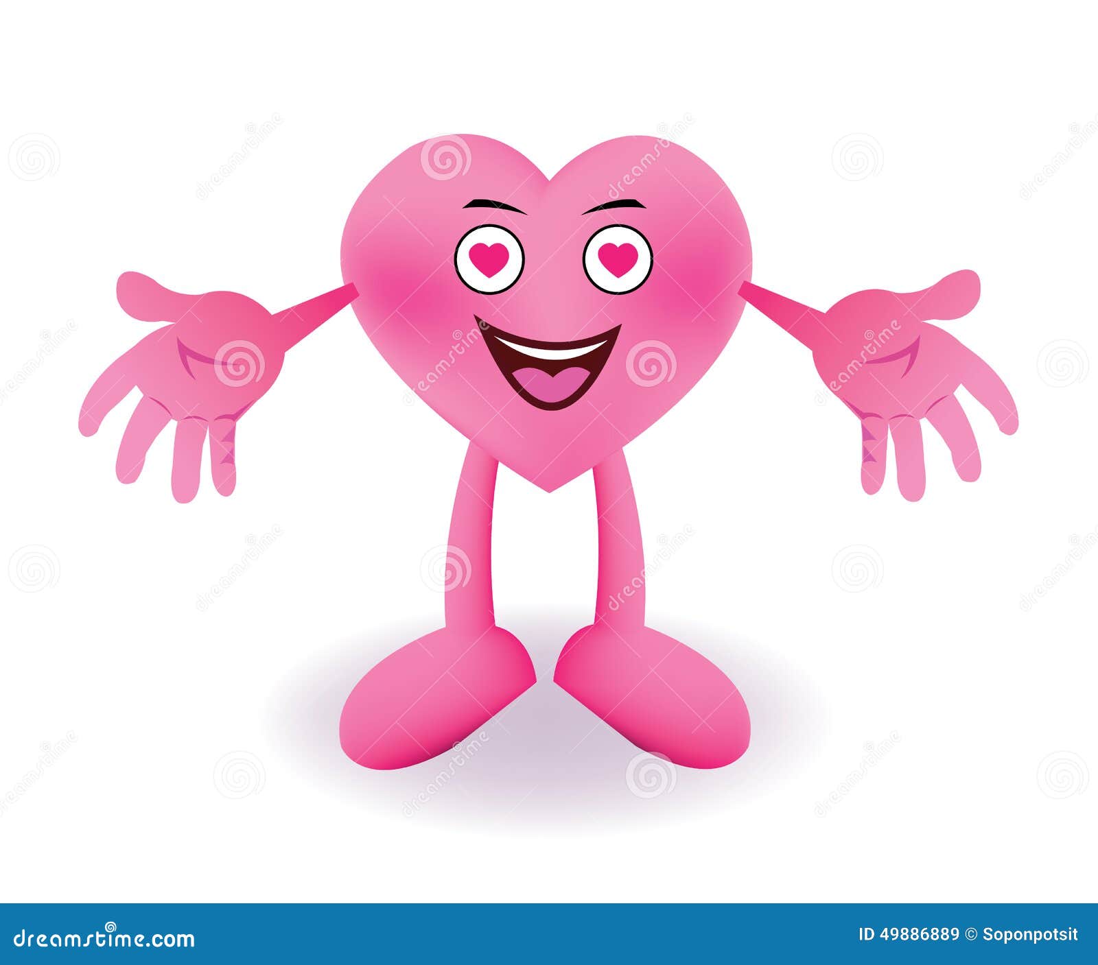 Cartoon Smiling heart stock vector. Illustration of marry - 49886889