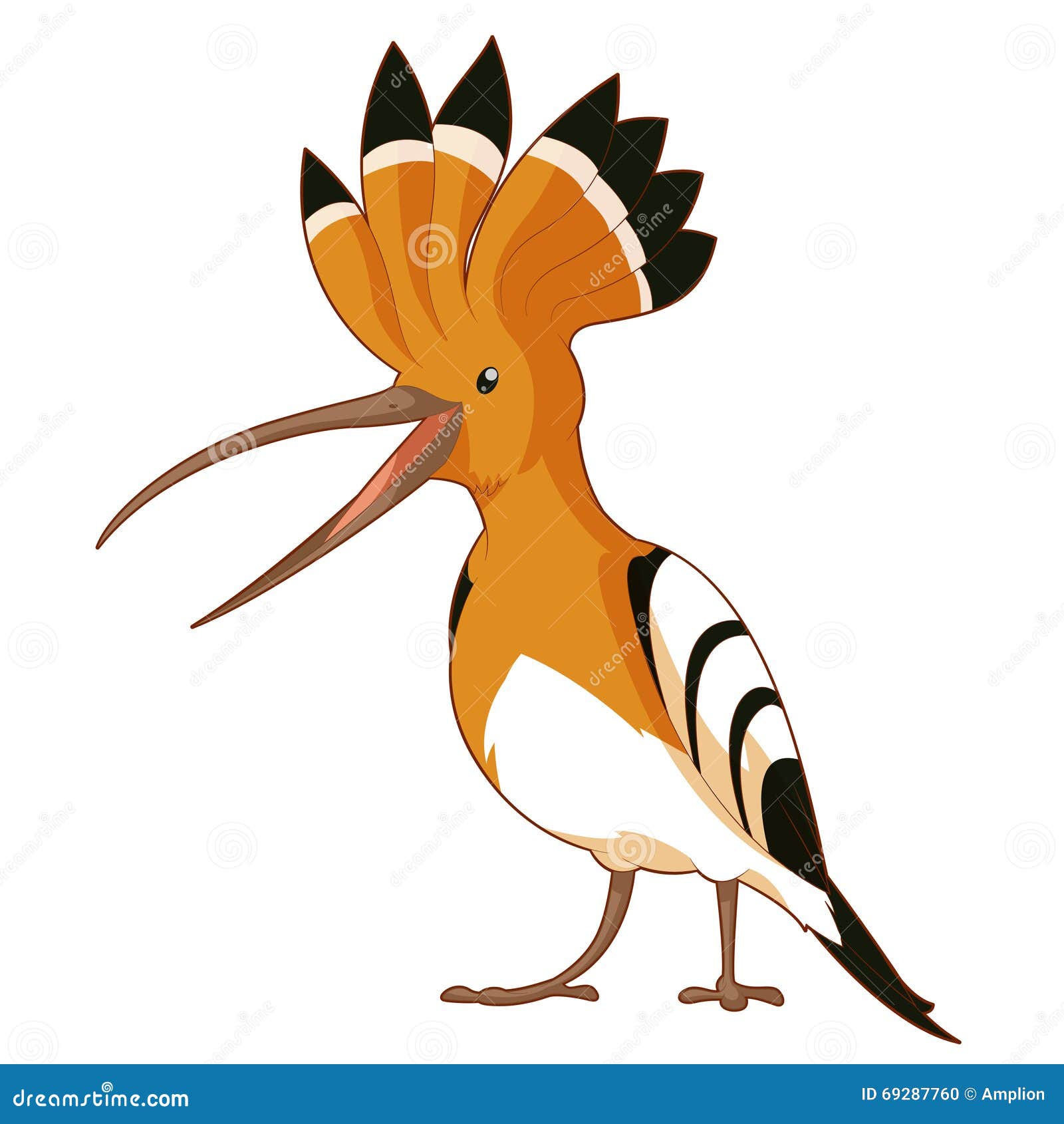 Flying Hoopoe Bird Upupa On A Side View Silhouette Found In Map Of ...