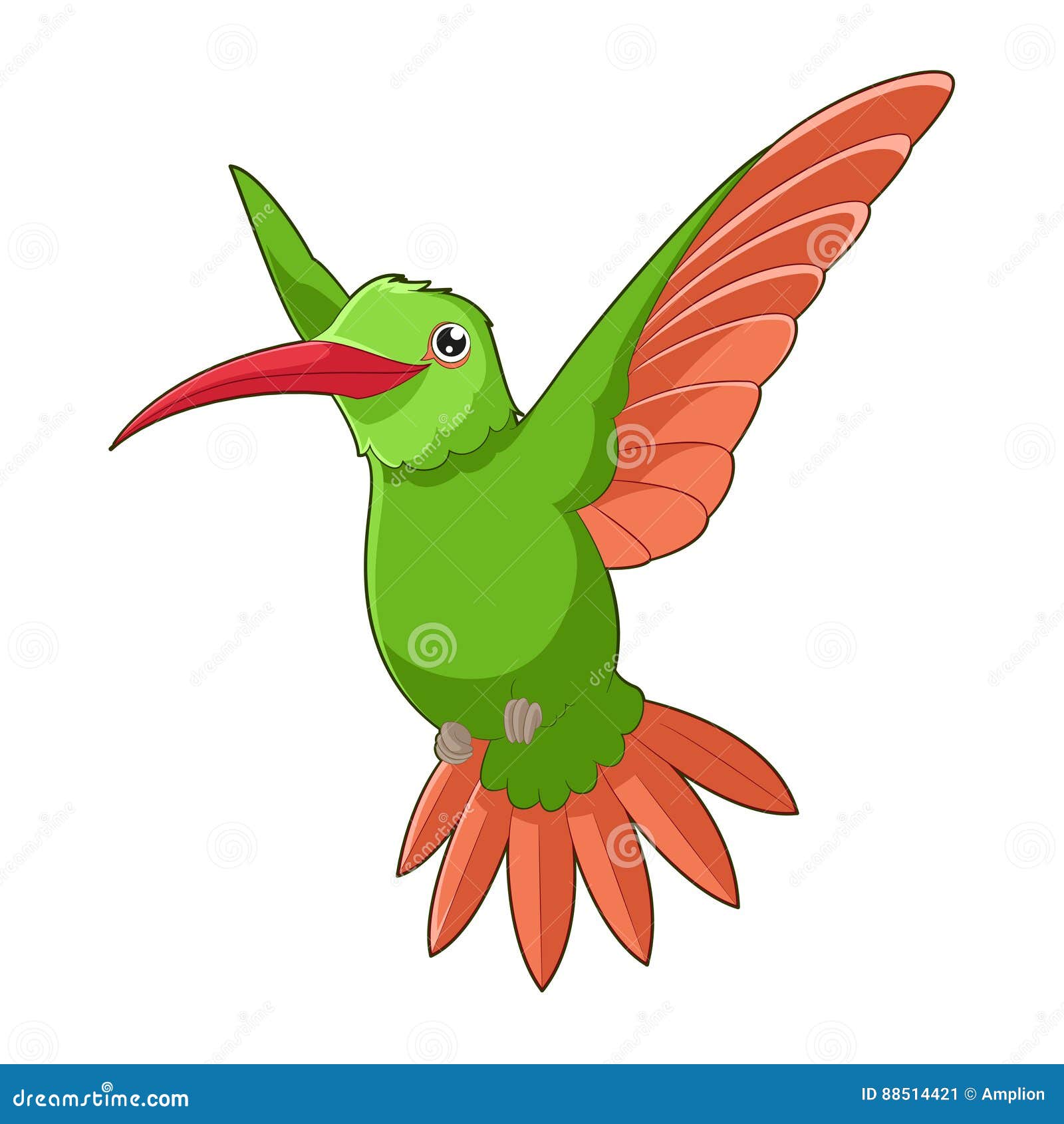 Cartoon Smiling Hummingbird Stock Vector - Illustration of animal ...