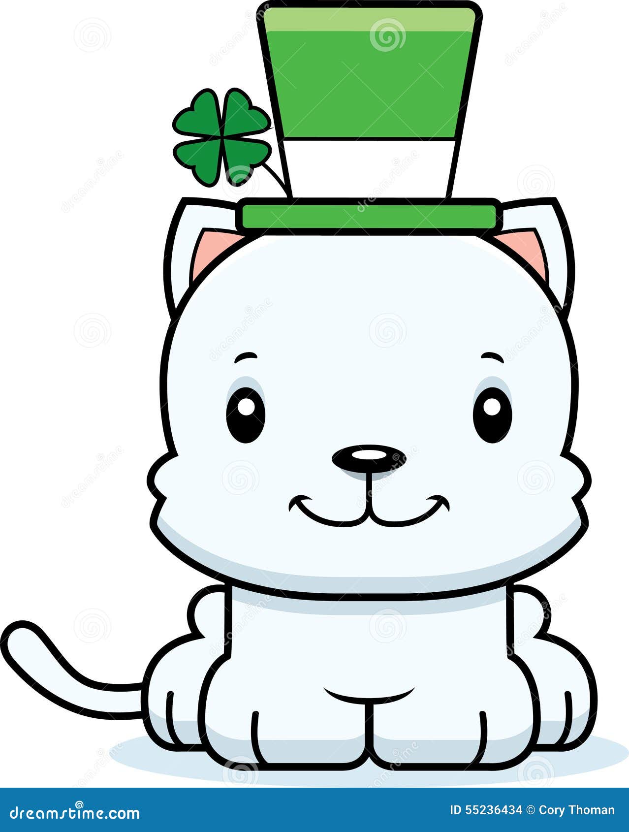 Cartoon Smiling Irish Kitten Stock Vector - Illustration of animal ...