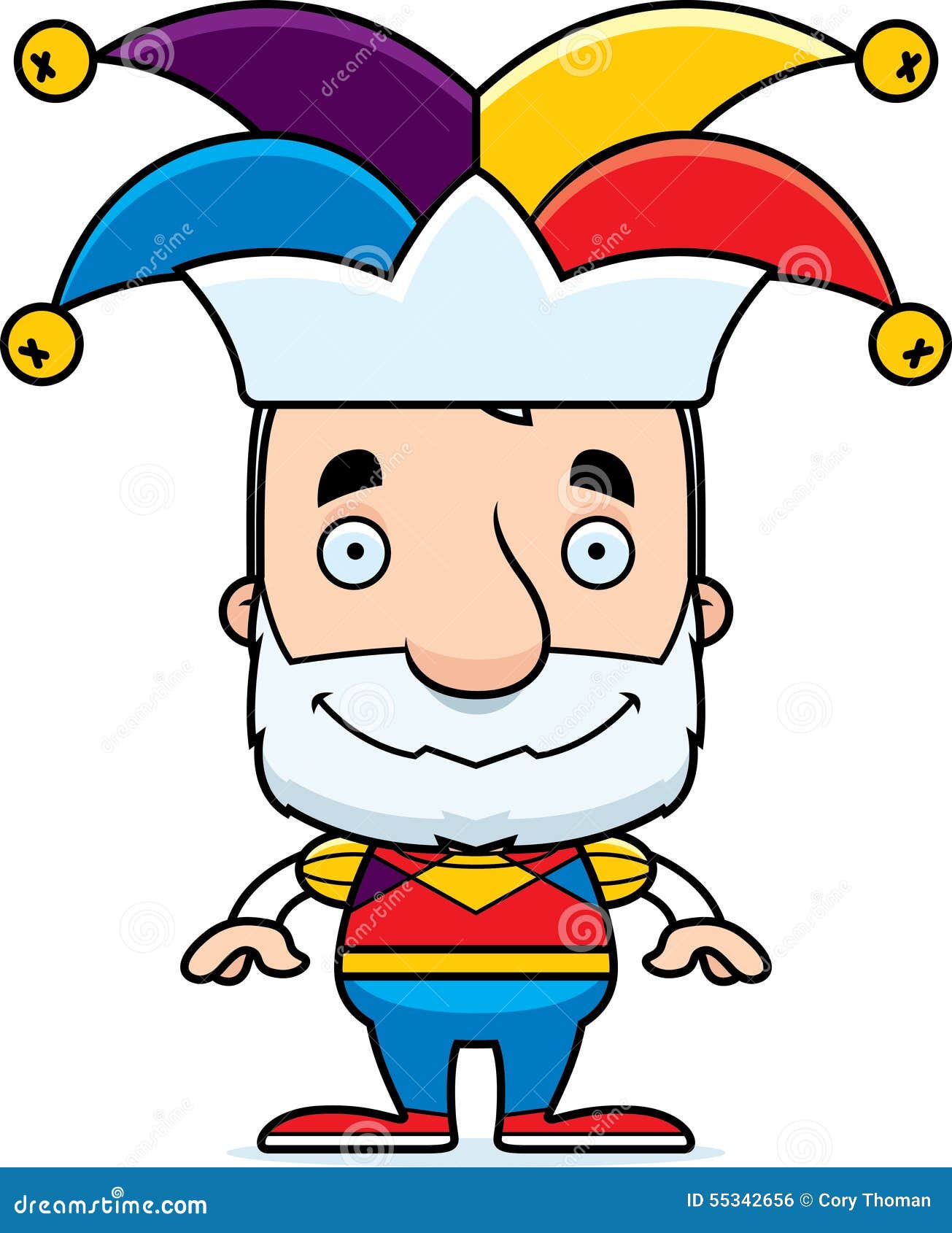 Cartoon Smiling Jester Man stock vector. Illustration of happy - 55342656