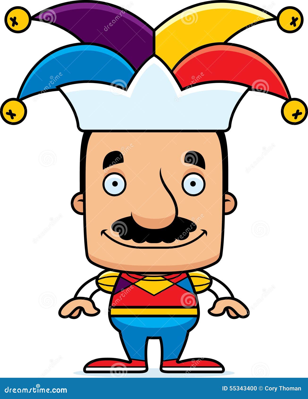 Cartoon Smiling Jester Man stock vector. Illustration of clipart - 55343400