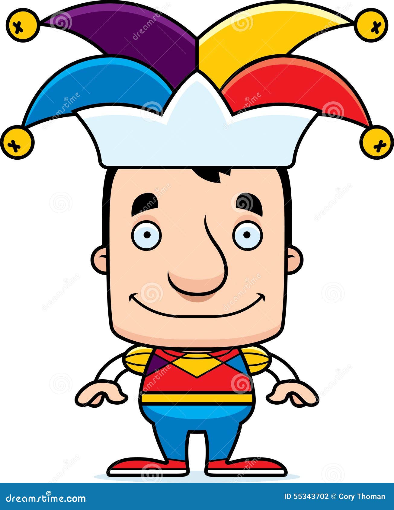 Cartoon Smiling Jester Man stock vector. Illustration of smiling - 55343702