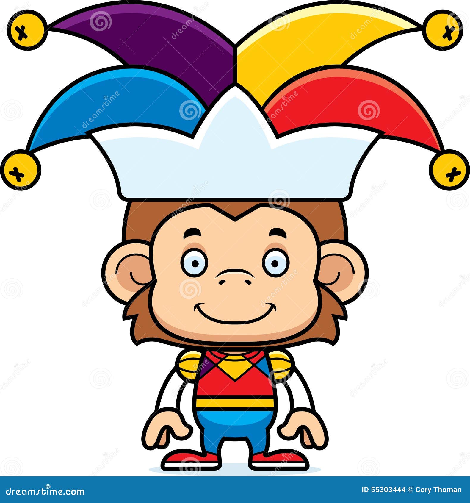 Cartoon Smiling Jester Monkey Stock Vector - Illustration of clip ...