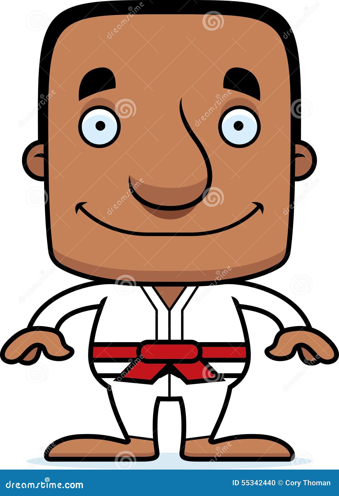 Cartoon Smiling Karate Man stock vector. Illustration of happy - 55342440