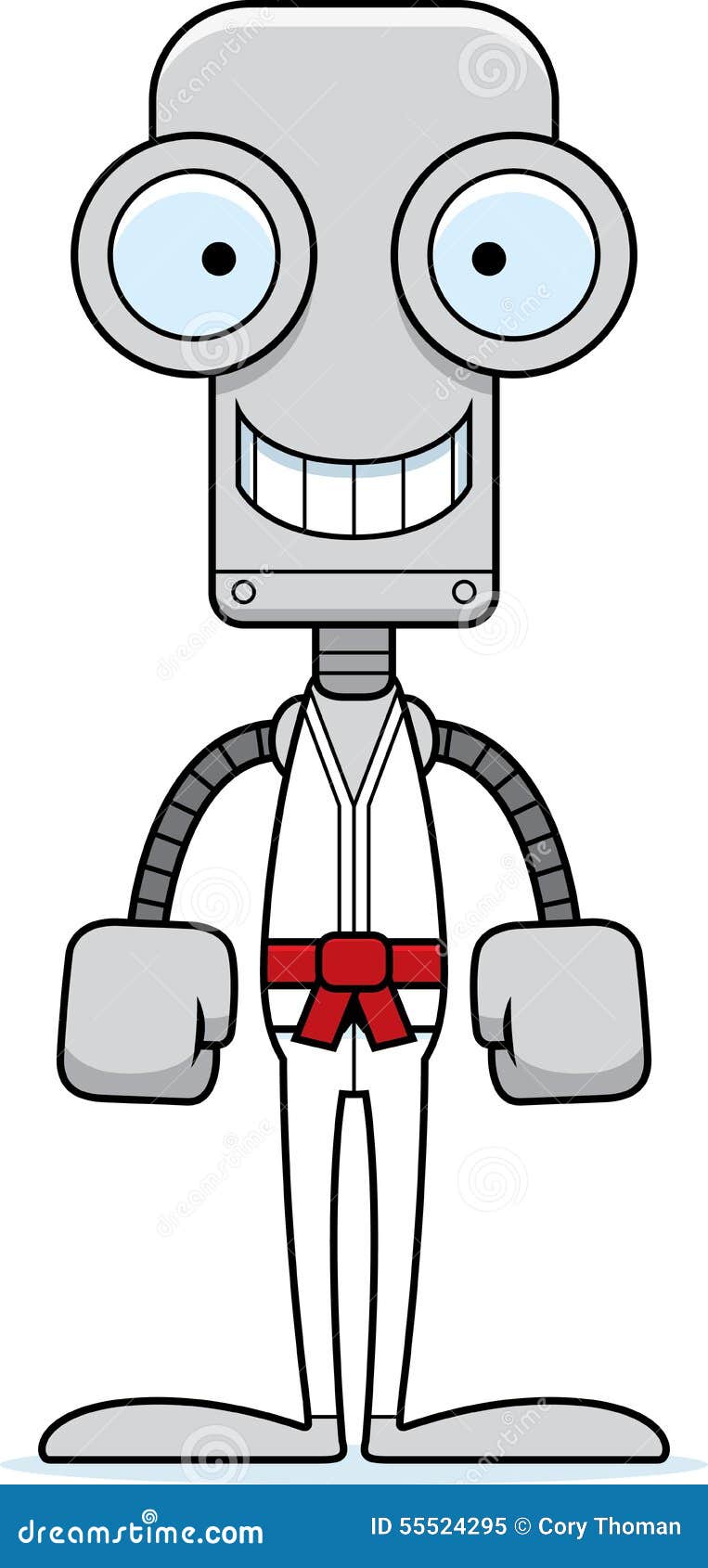 Cartoon Smiling Karate Robot Stock Vector - Illustration of martial ...