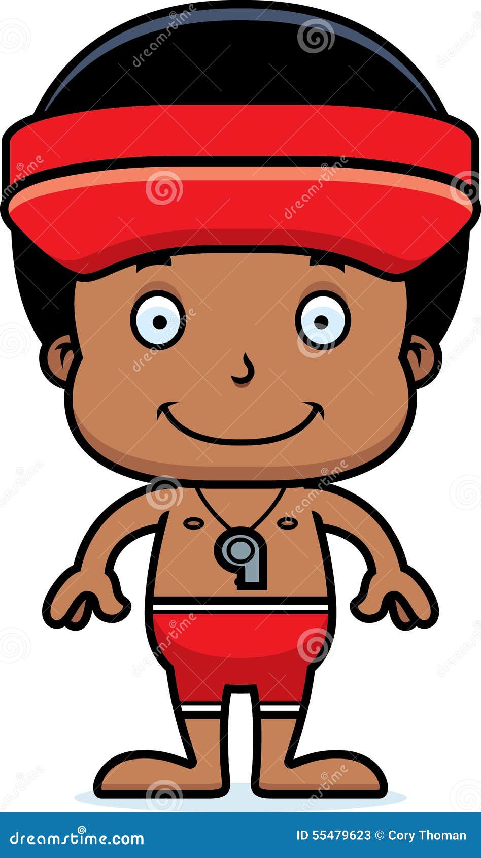 Cartoon Smiling Lifeguard Boy Stock Vector - Illustration of lifeguard ...