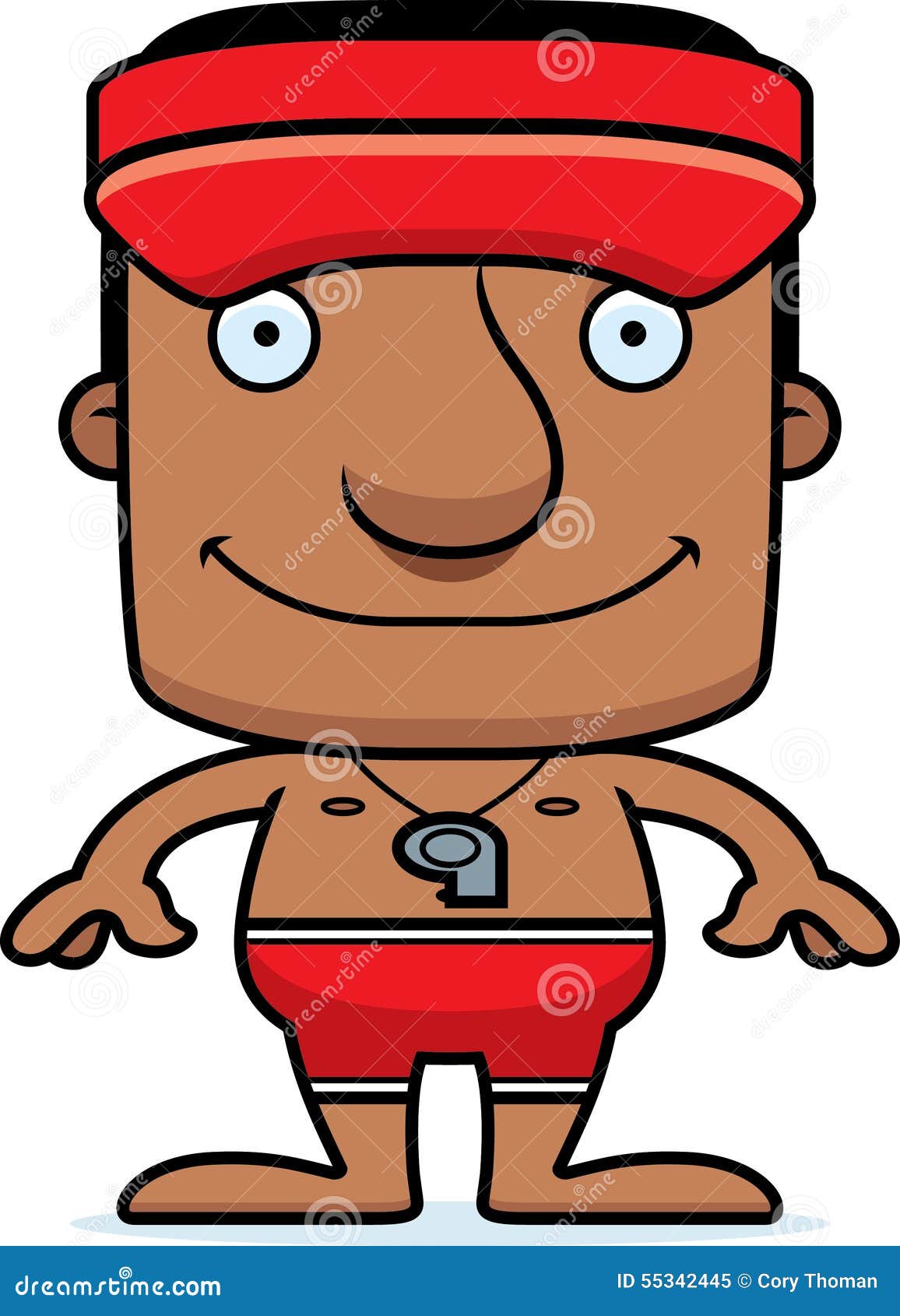 Cartoon Smiling Lifeguard Man Stock Vector - Illustration of visor ...