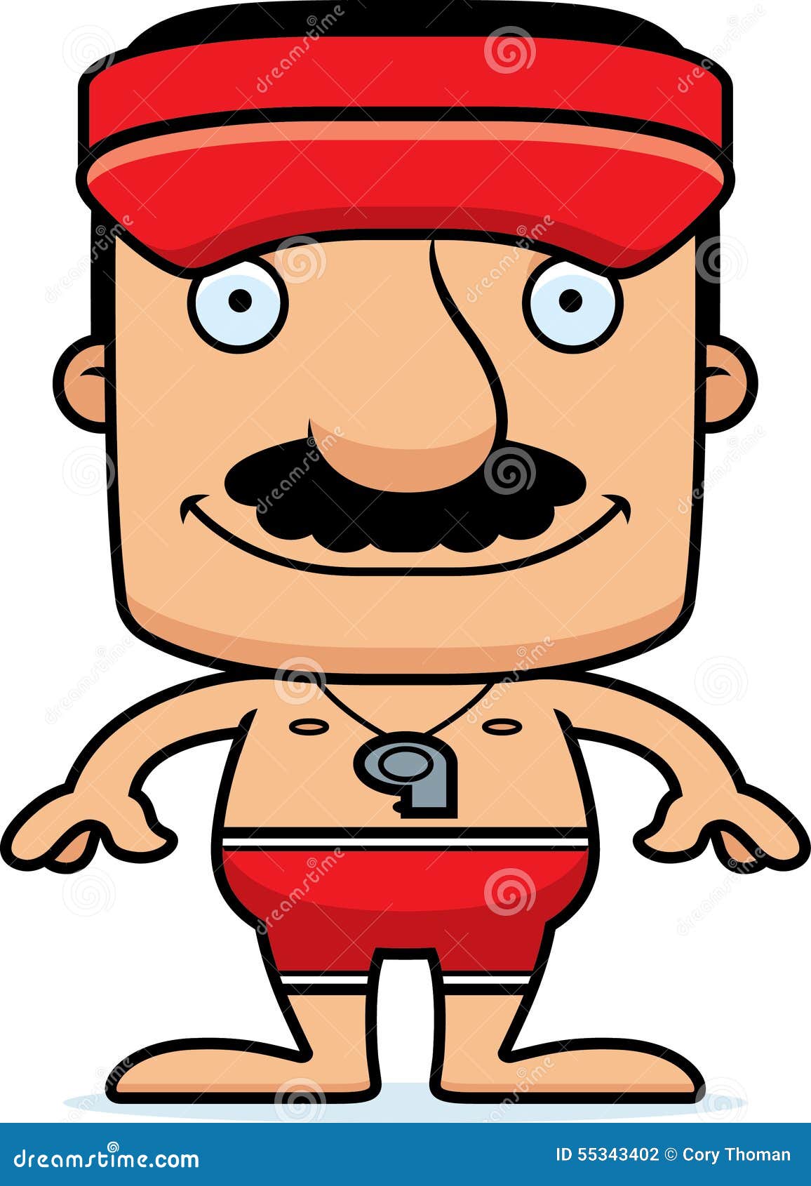 Cartoon Smiling Lifeguard Man Stock Vector - Illustration of lifeguard ...