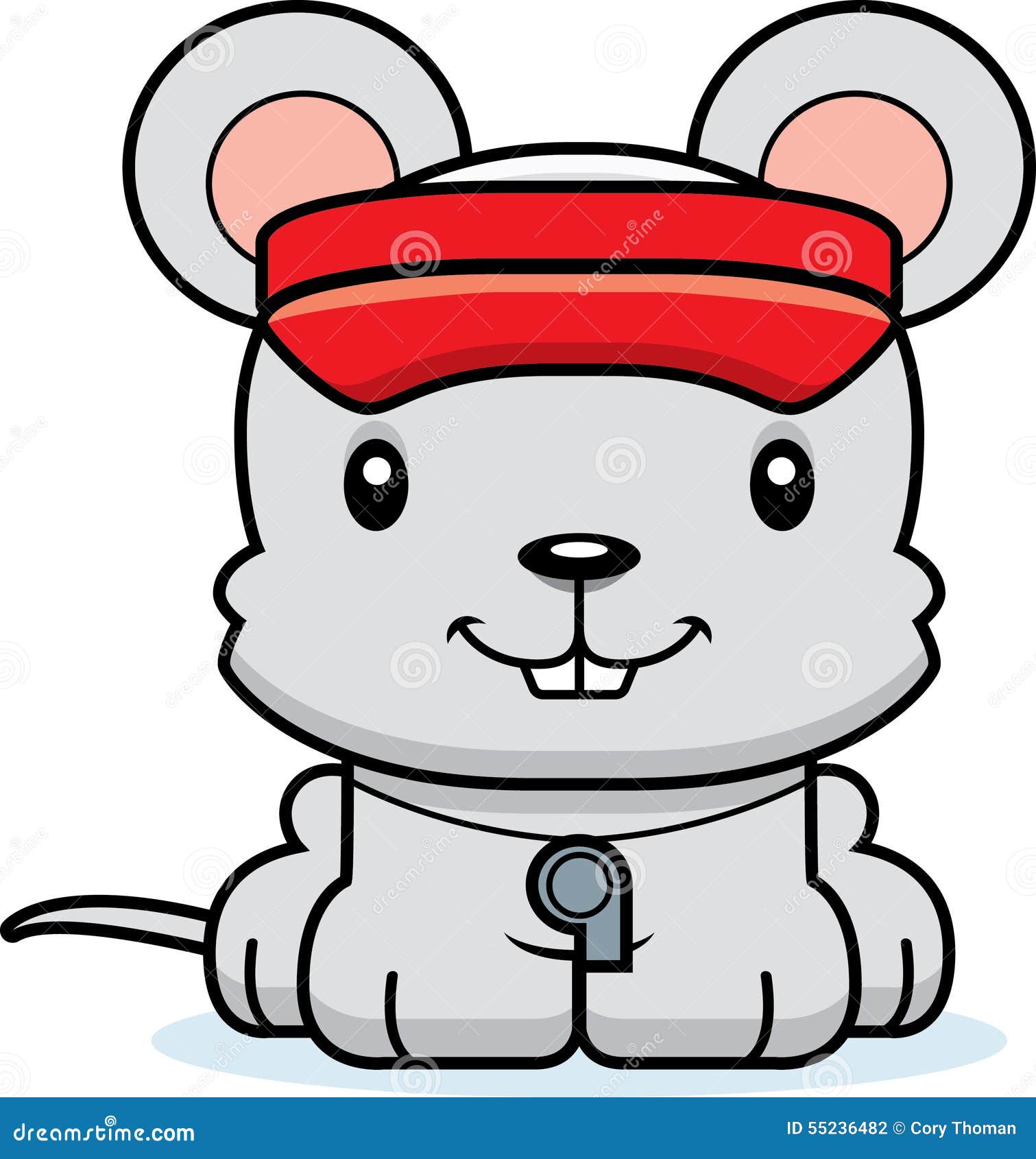 Cartoon Smiling Lifeguard Mouse Stock Vector - Illustration of whistle ...