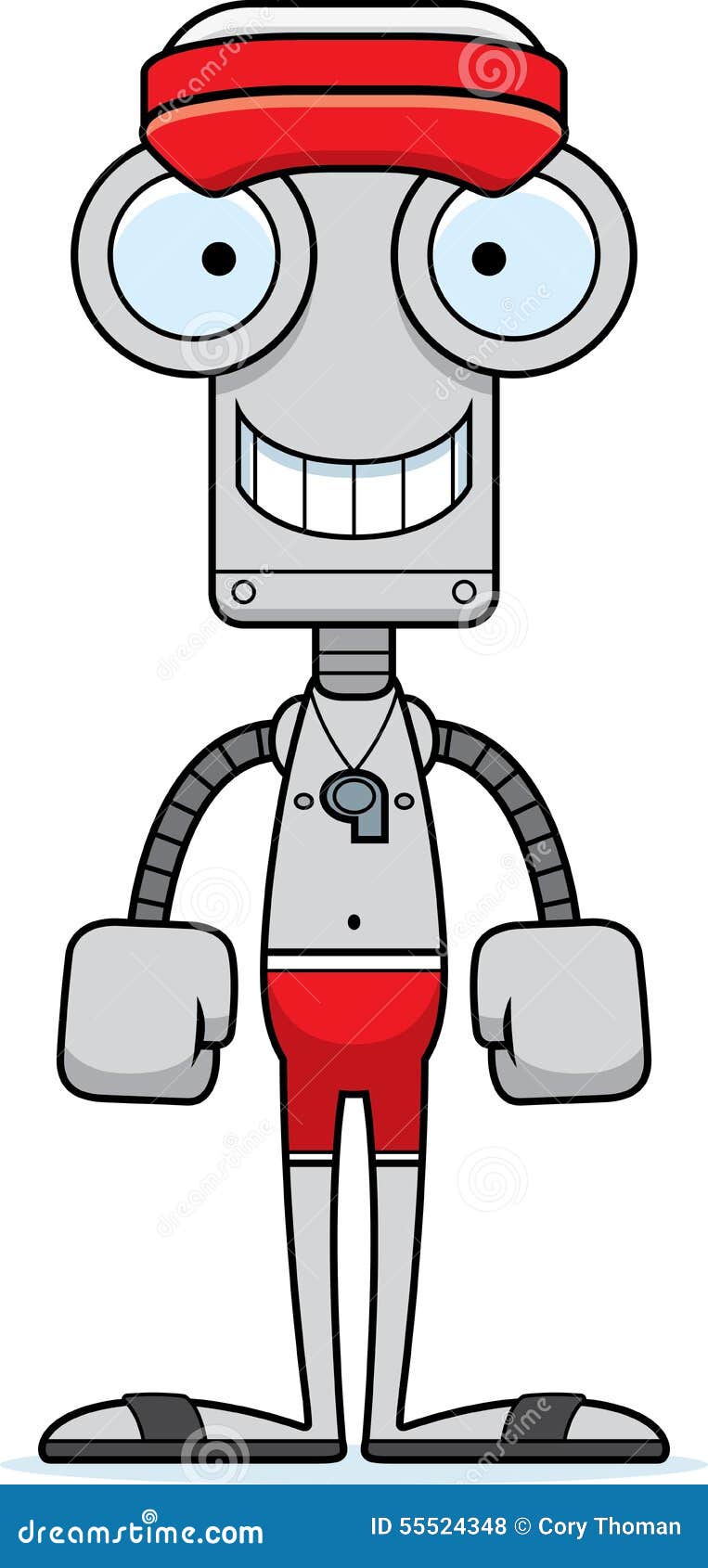 Cartoon Smiling Lifeguard Robot Stock Vector - Illustration of robot ...