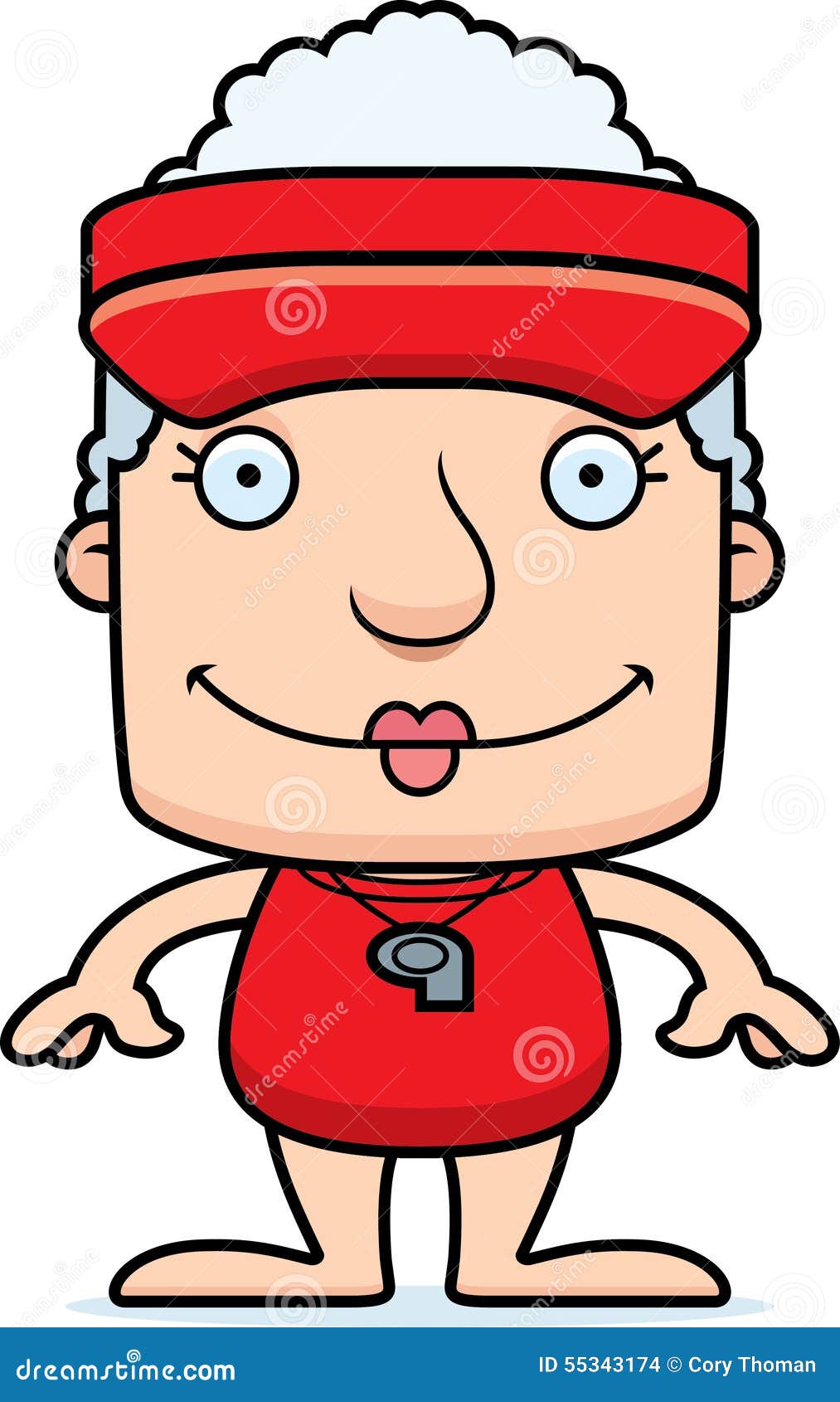 Cartoon Smiling Lifeguard Woman Stock Vector - Illustration of happy ...