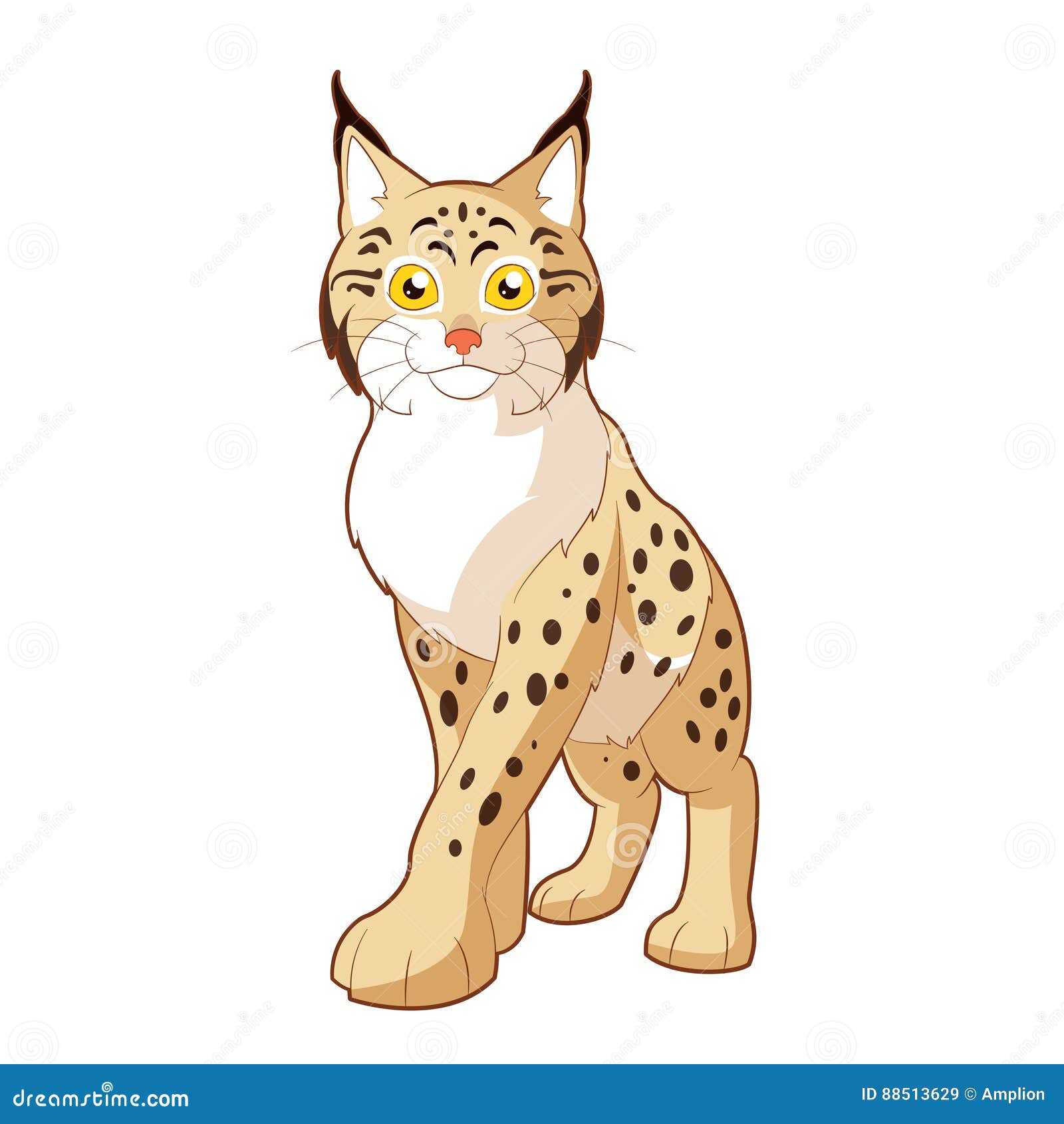 Cartoon smiling Lynx stock vector. Illustration of icon - 88513629