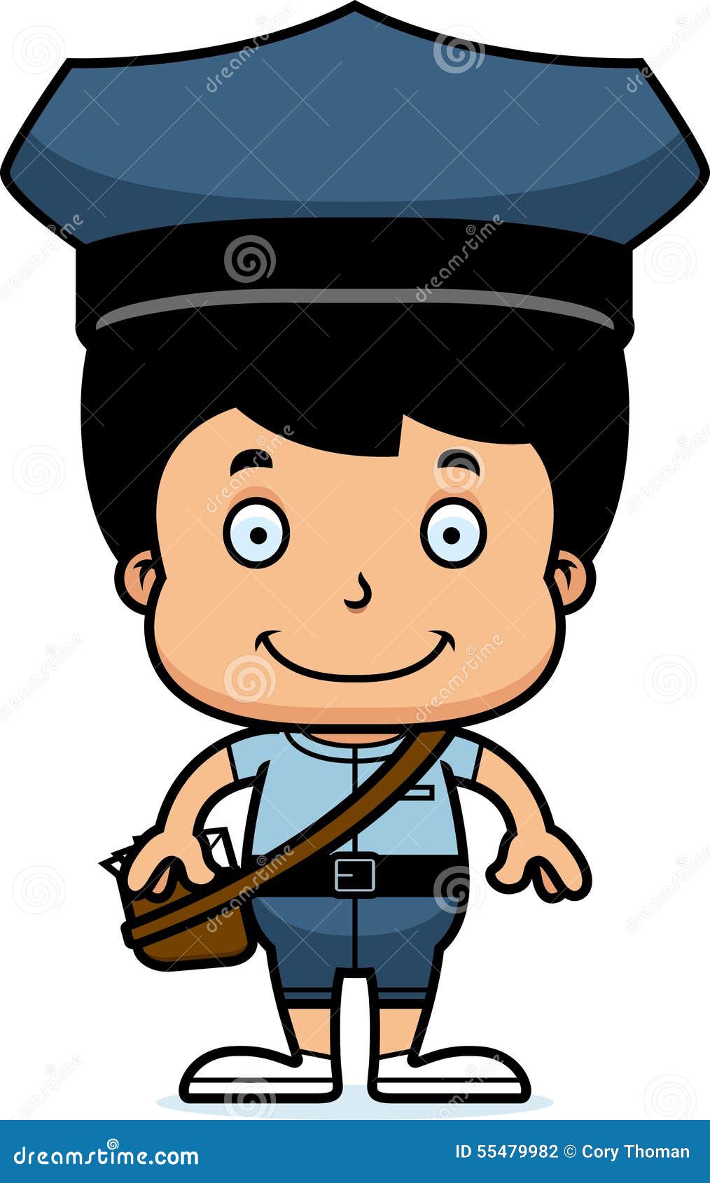 Cartoon Smiling Mail Carrier Boy Stock Vector - Illustration of smiling ...