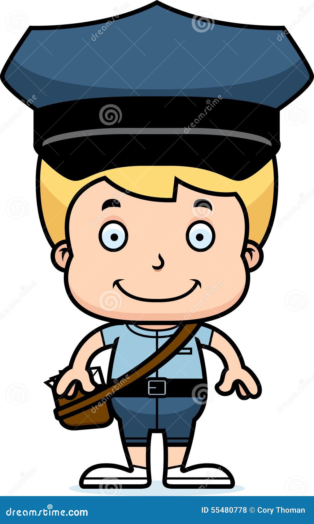 Cartoon Smiling Mail Carrier Boy Stock Vector - Illustration of vector ...