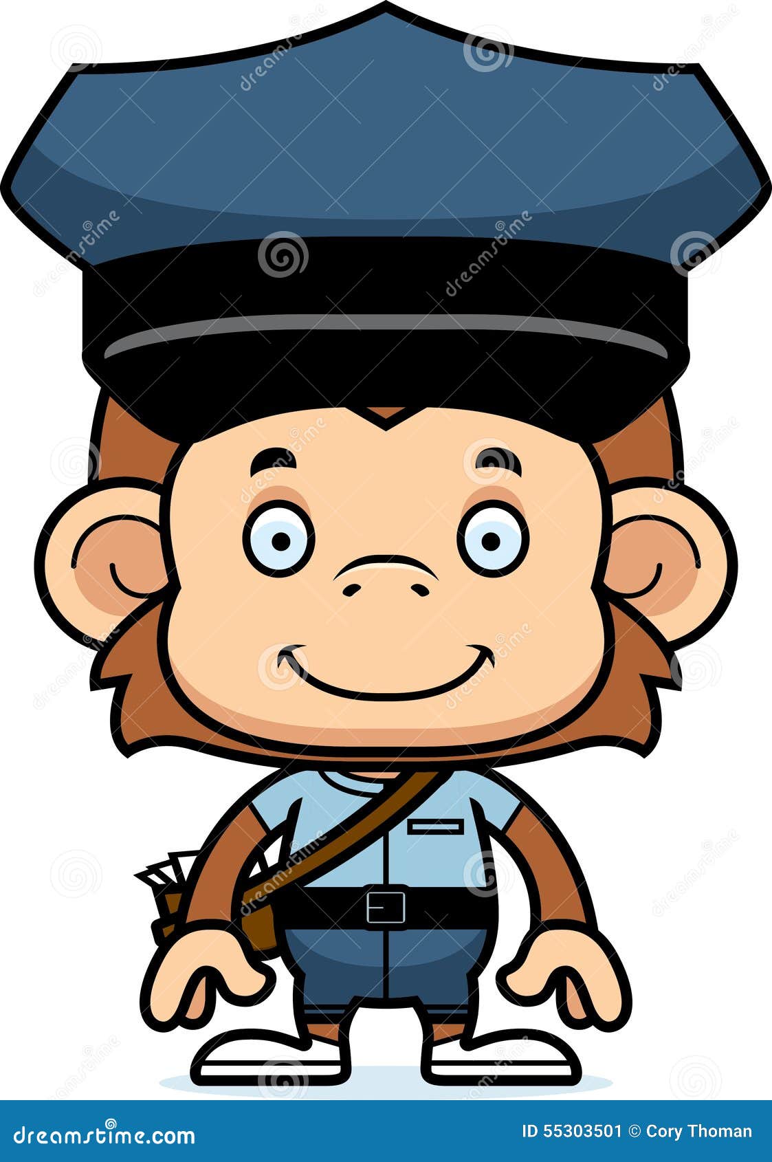 Cartoon Smiling Mail Carrier Monkey Stock Vector - Illustration of ...