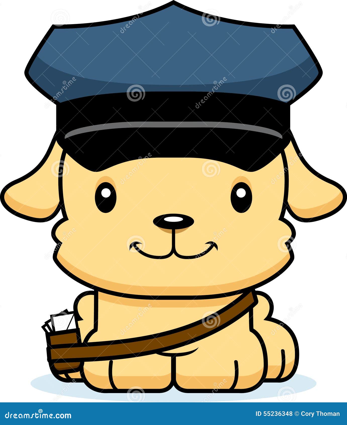 Cartoon Smiling Mail Carrier Puppy Stock Vector - Illustration of clip ...