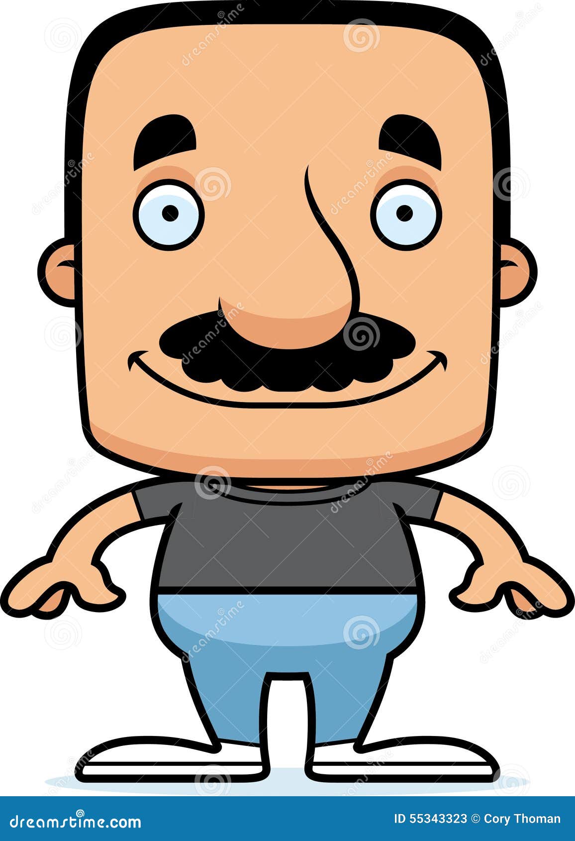 Cartoon Smiling Man stock vector. Illustration of mustache - 55343323