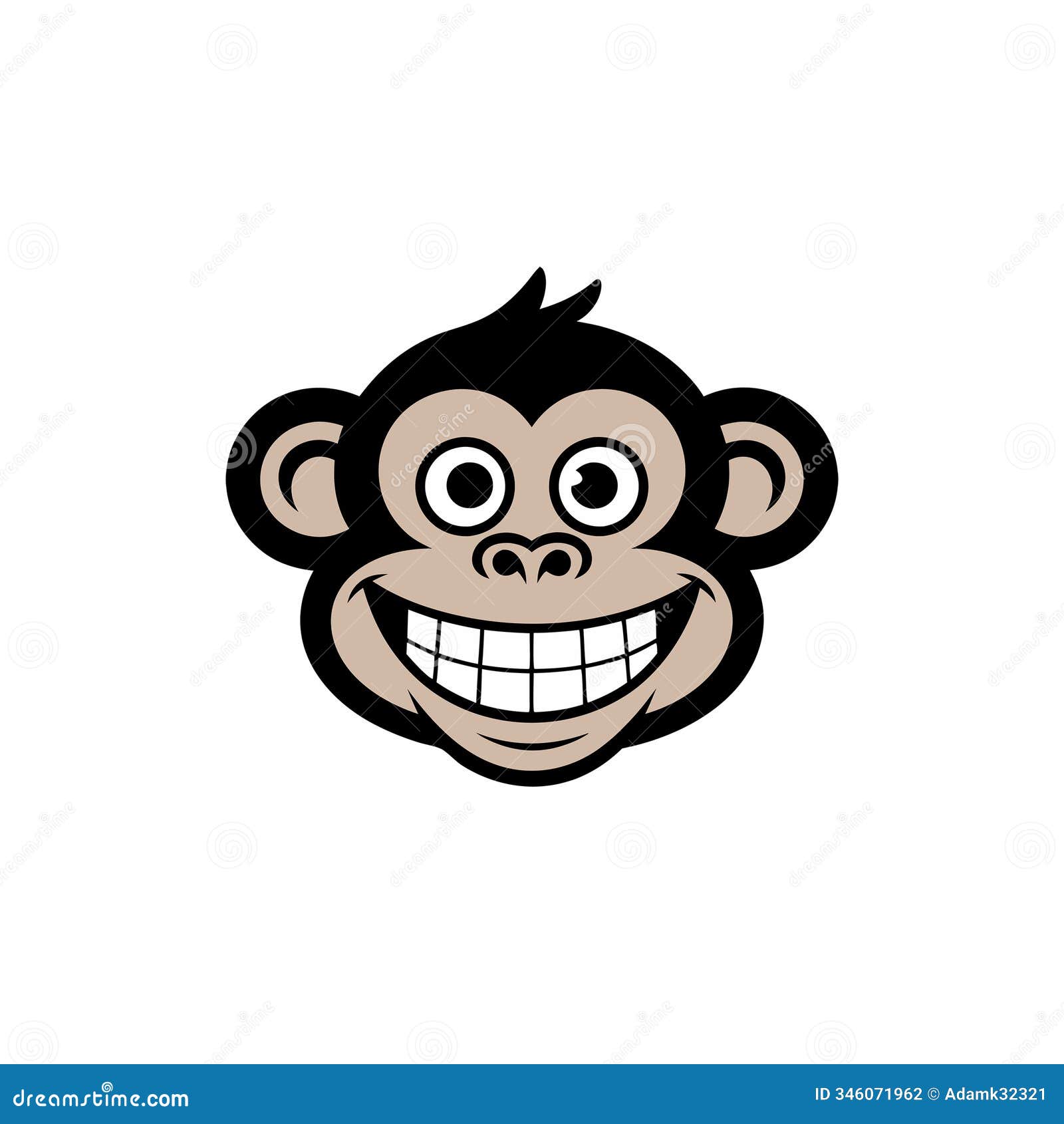 Cartoon Smiling Monkey Face Vector for Fun and Cute Design Projects ...