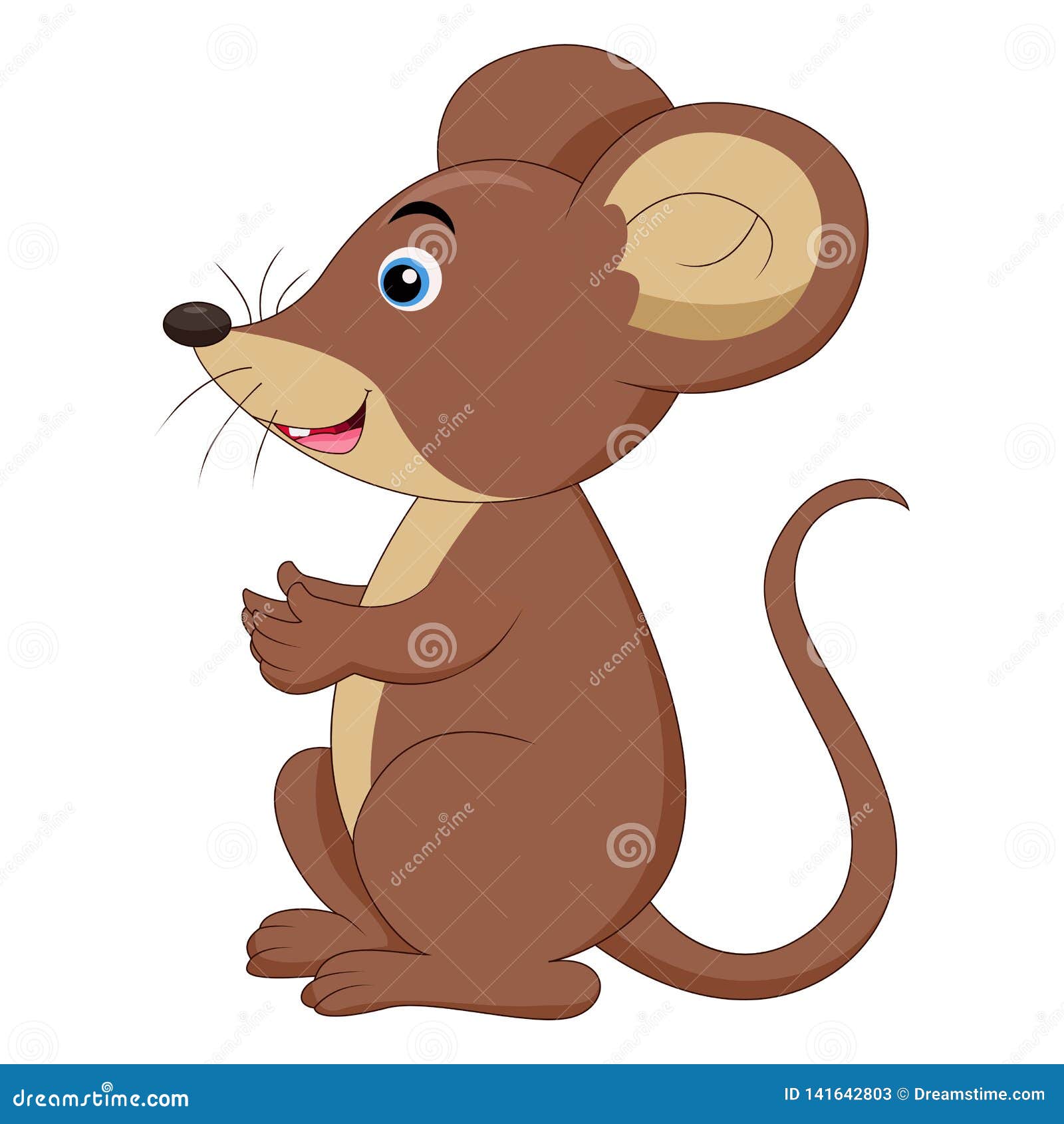 Cartoon smiling mouse stock vector. Illustration of farm - 141642803