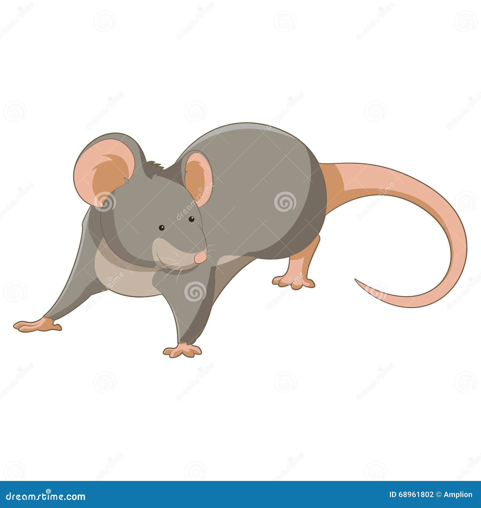 Cartoon smiling Mouse stock vector. Illustration of funny - 68961802