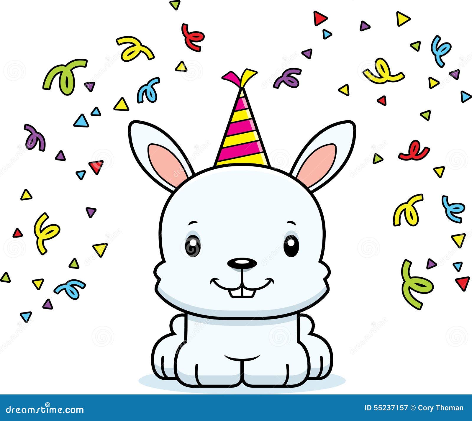 Cartoon Smiling Party Bunny Stock Vector - Illustration of graphic ...