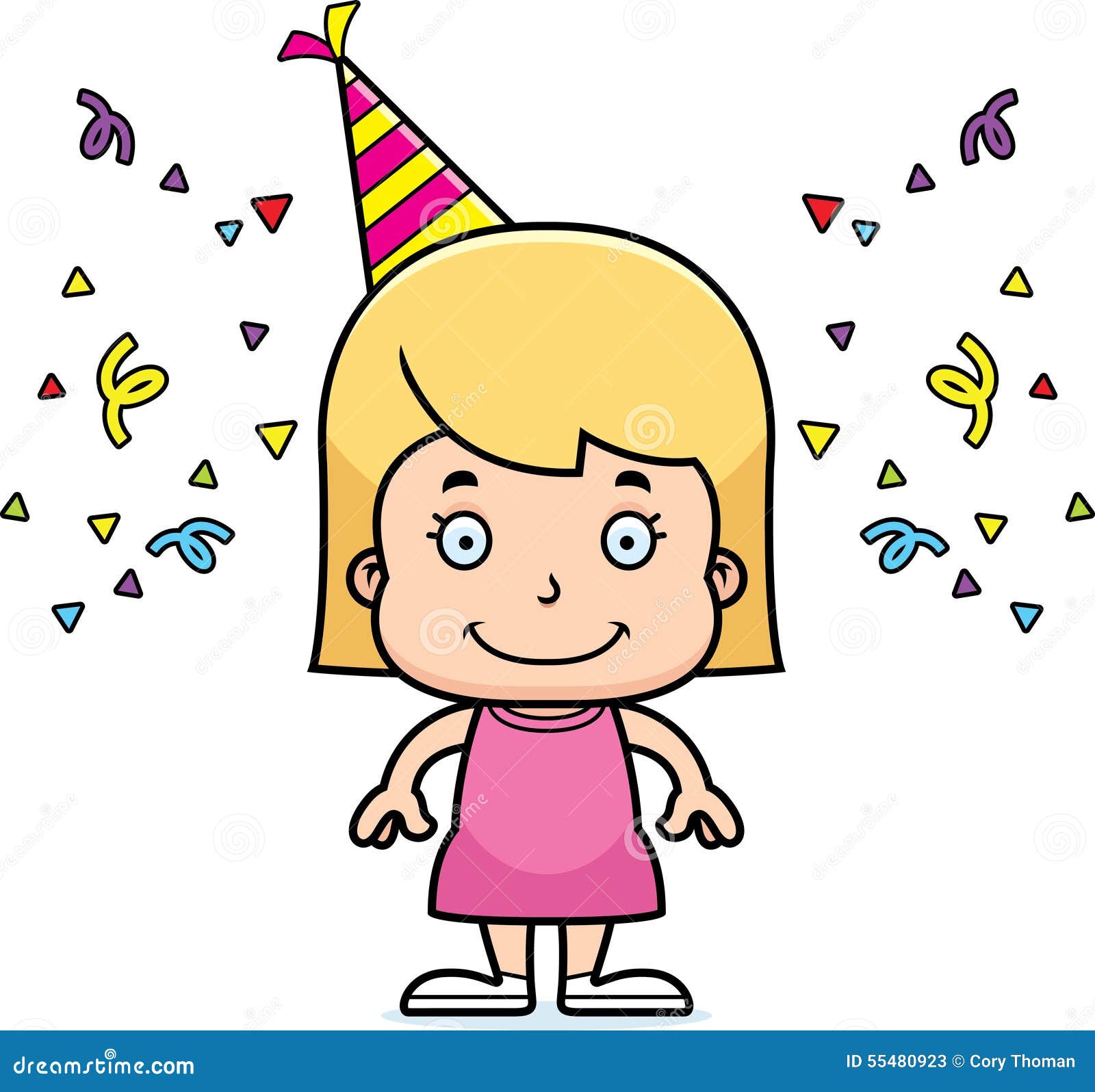 Cartoon Smiling Party Girl stock vector. Illustration of cartoon - 55480923