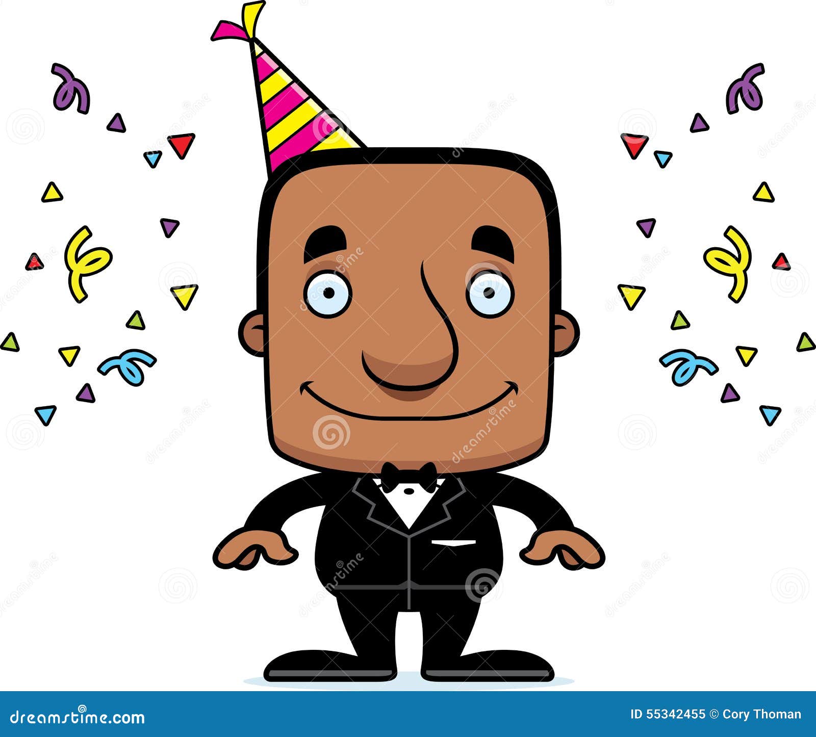 Cartoon Smiling Party Man stock vector. Illustration of tuxedo - 55342455