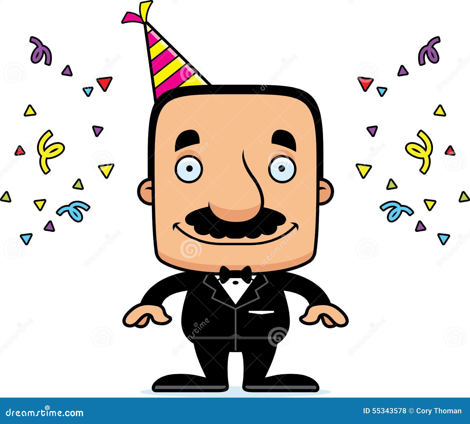 Cartoon Smiling Party Man stock vector. Illustration of years - 55343578