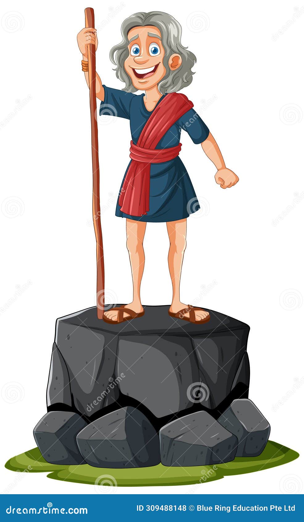 A Smiling Philosopher Standing on Rocks Stock Vector - Illustration of ...