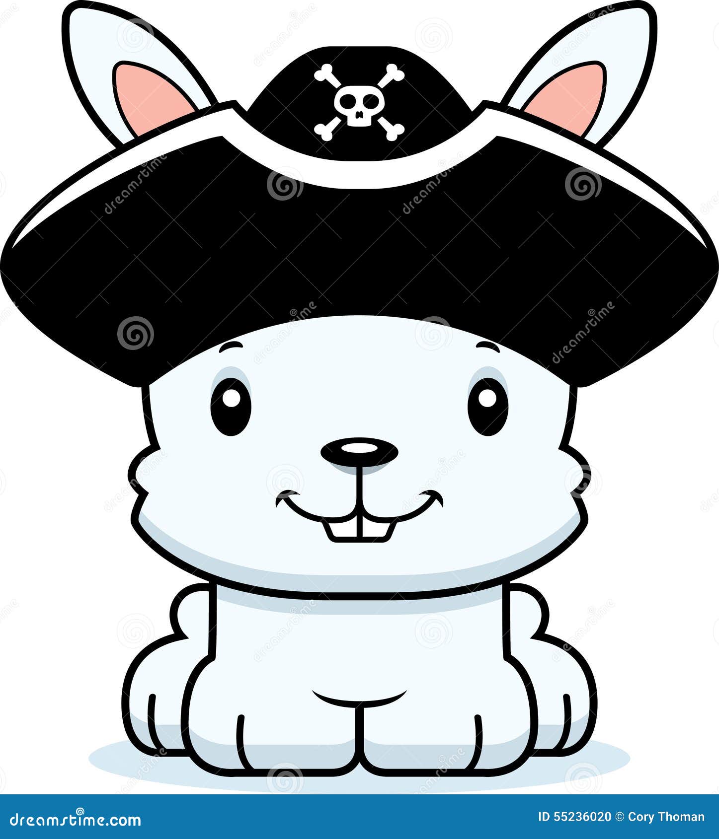 Cartoon Smiling Pirate Bunny Stock Vector - Illustration of vector ...
