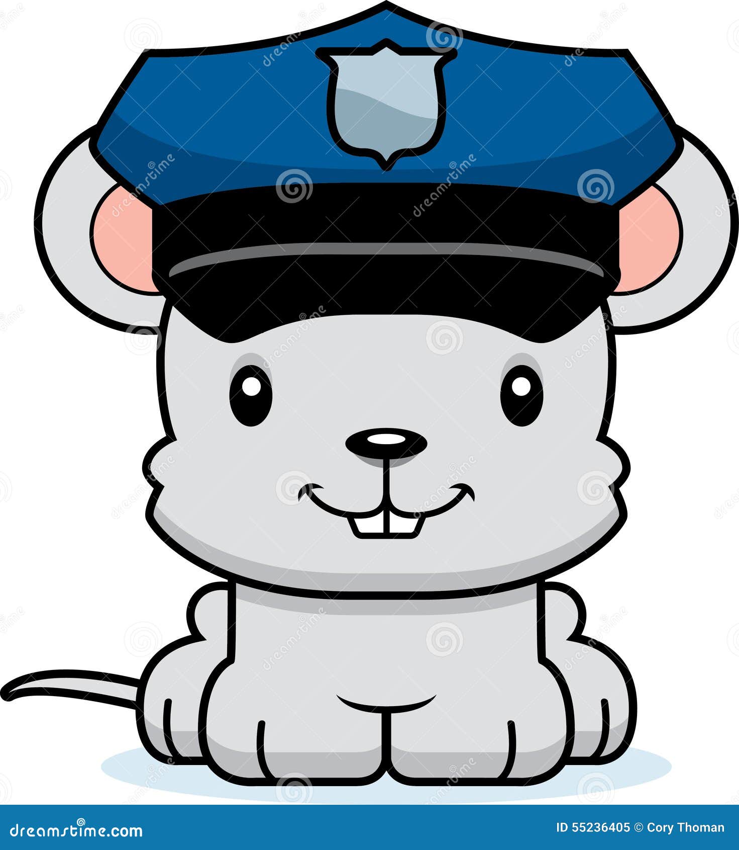 Cartoon Smiling Police Officer Mouse Stock Vector - Illustration of ...