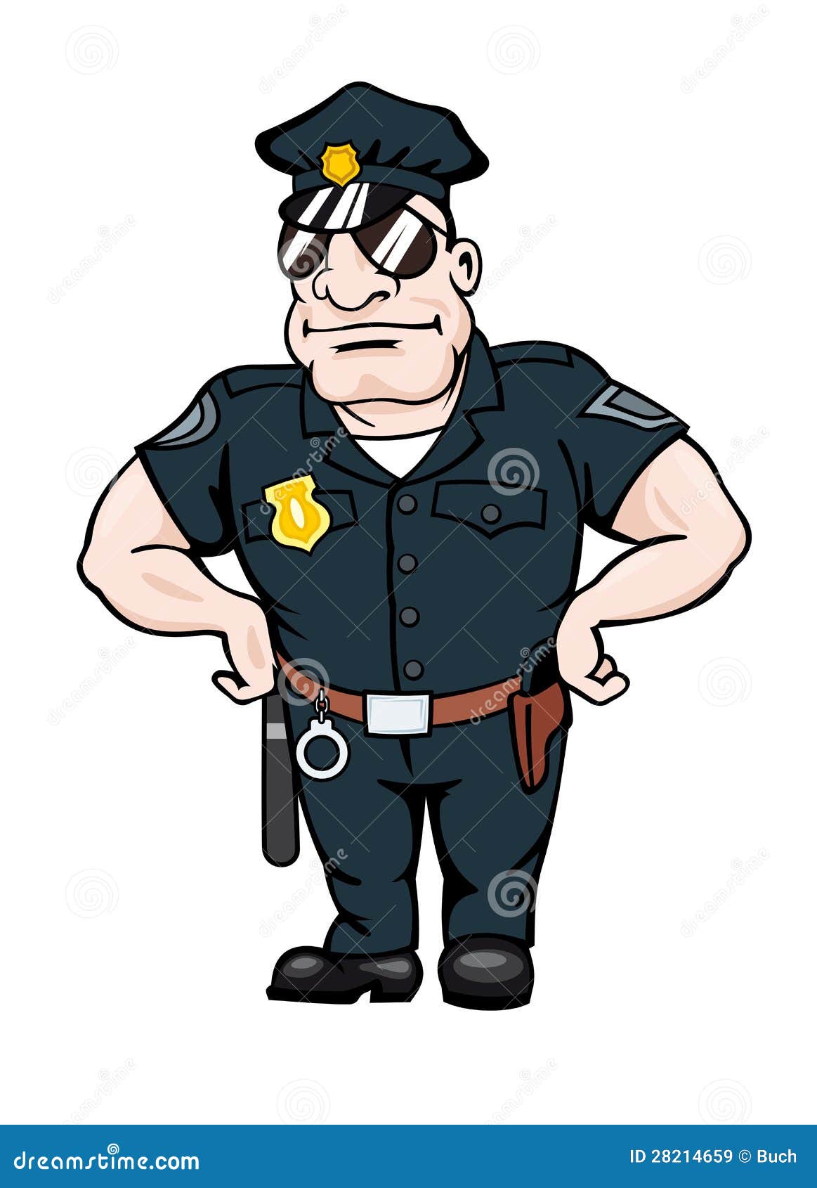 Cartoon smiling policeman stock vector. Illustration of cartoon - 28214659