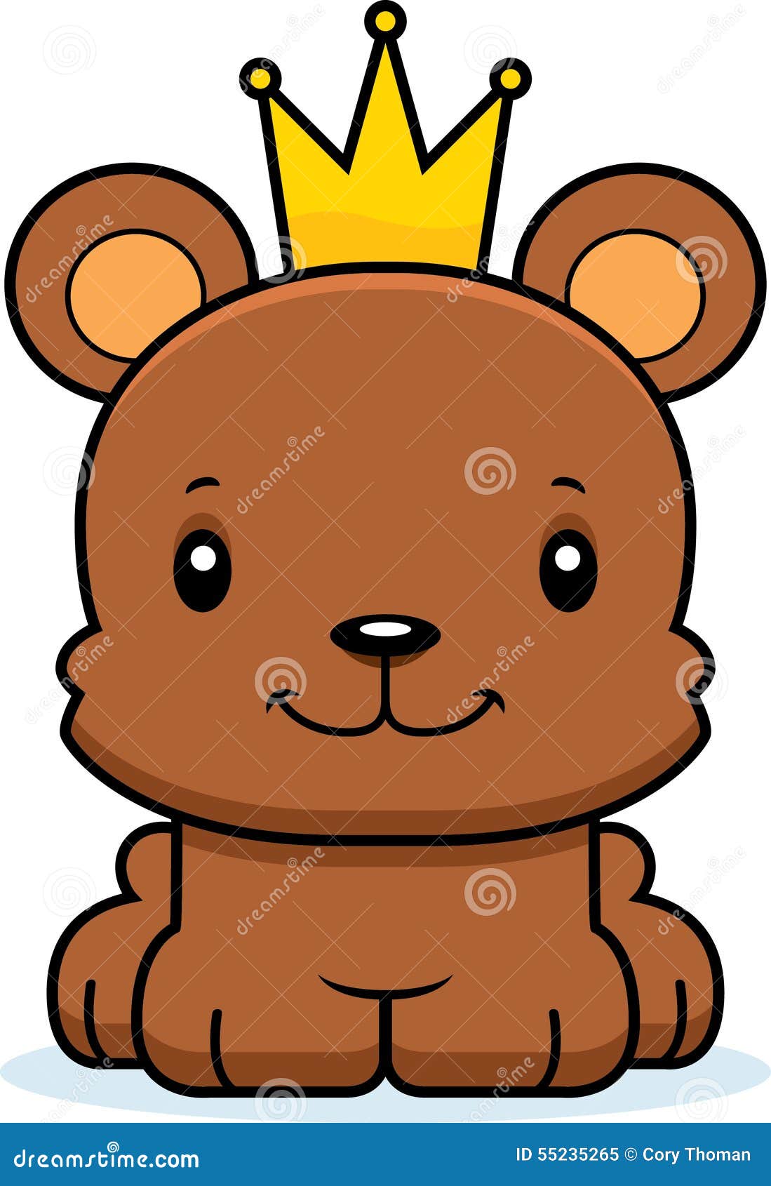 Cartoon Smiling Prince Bear Stock Vector - Illustration of prince ...