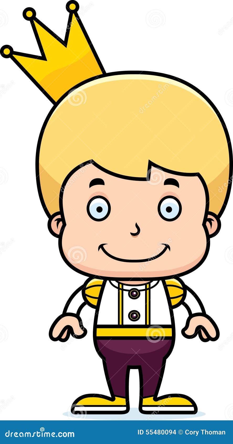 Cartoon Smiling Prince Boy stock vector. Illustration of crown - 55480094