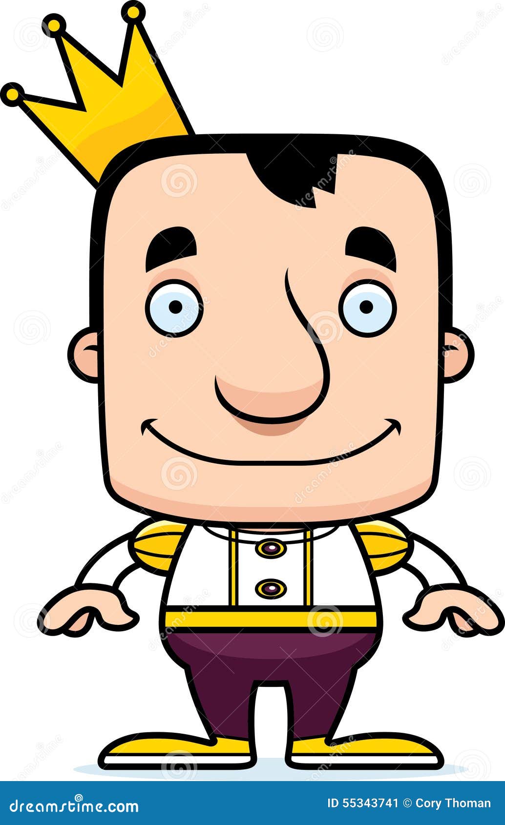 Cartoon Smiling Prince Man stock vector. Illustration of smiling - 55343741
