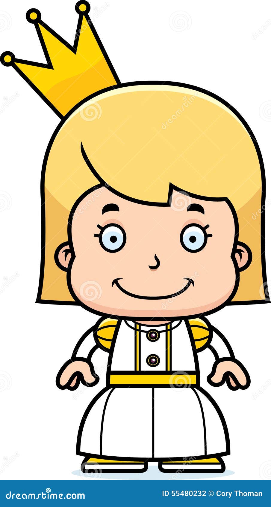 Cartoon Smiling Princess Girl Stock Vector - Illustration of princess ...