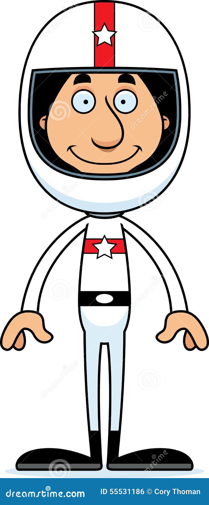 Cartoon Smiling Race Car Driver Man Stock Vector - Illustration of clip ...