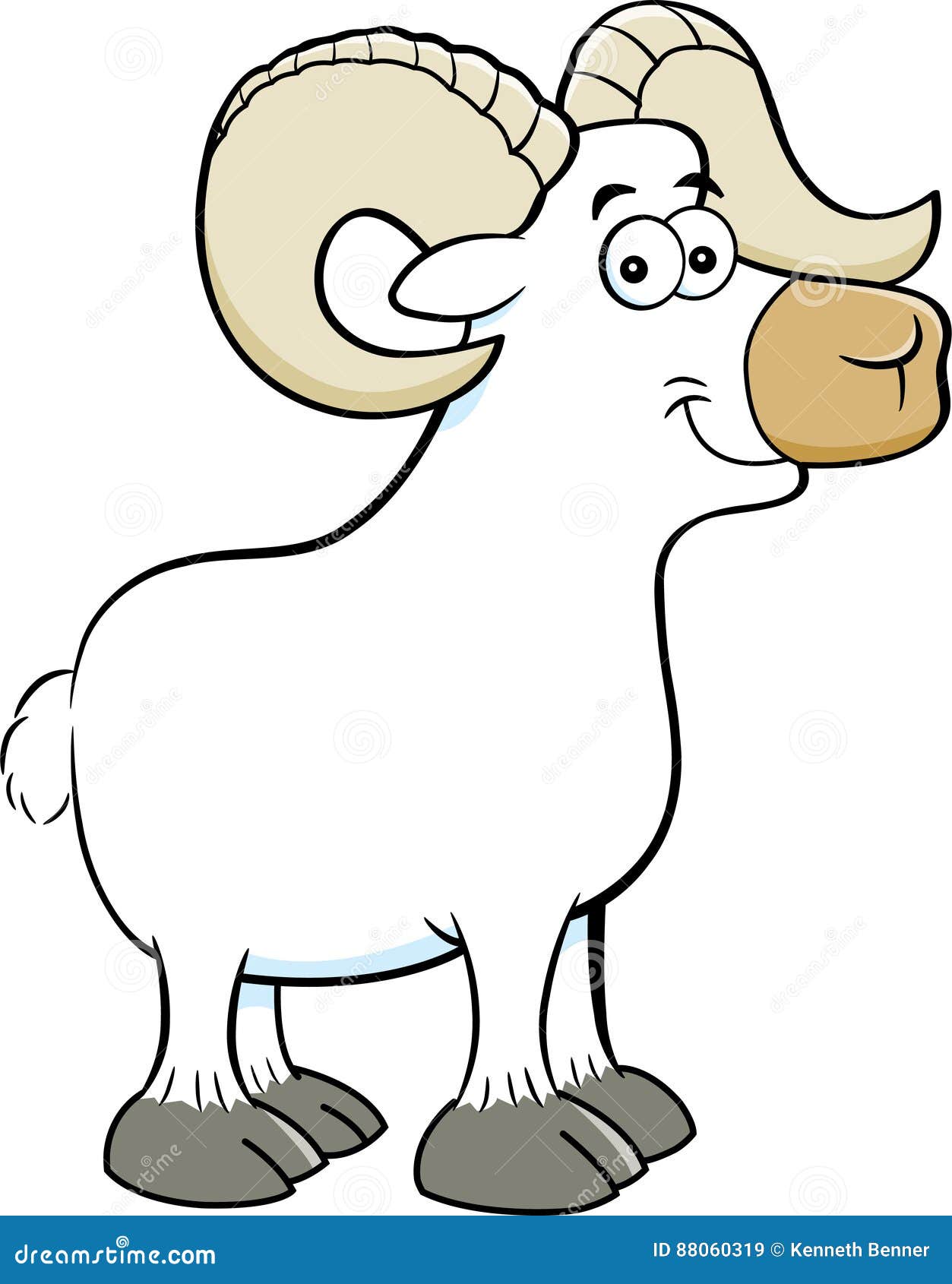 Cartoon smiling ram. stock vector. Illustration of cartoon - 88060319