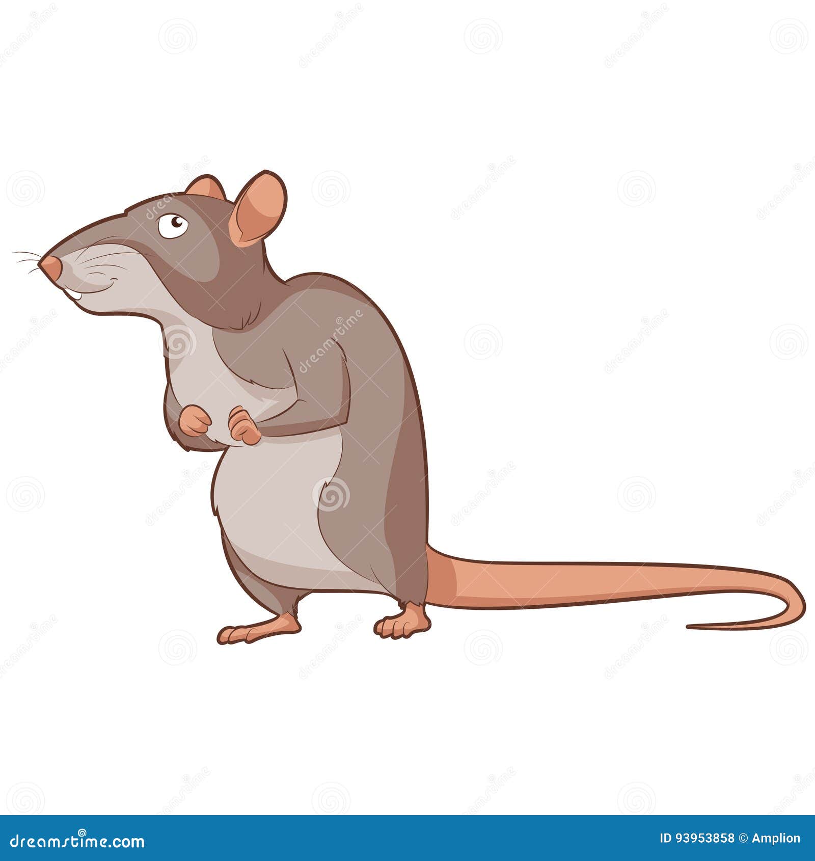 Cartoon smiling Rat stock vector. Illustration of drawing - 93953858