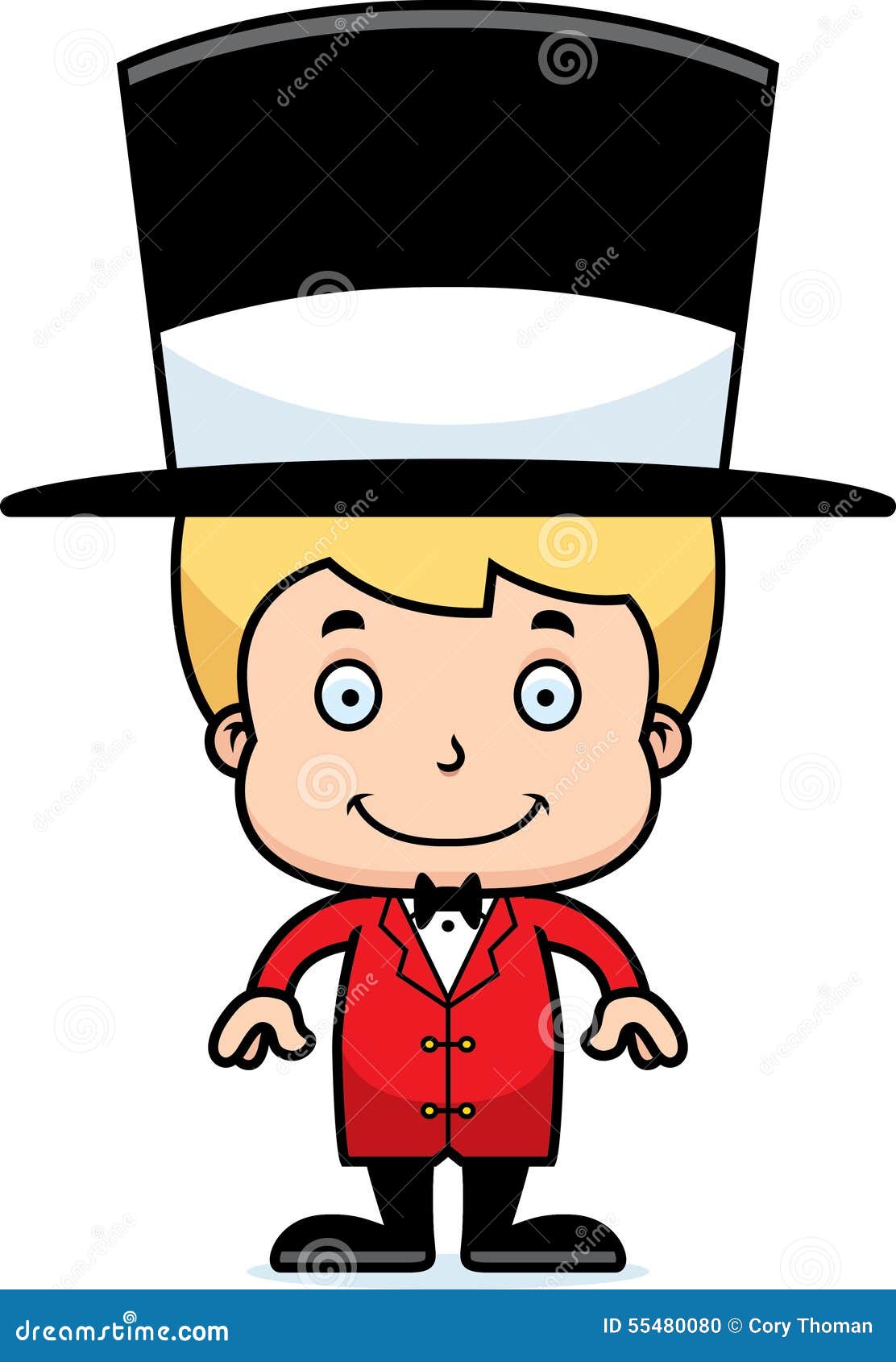 Cartoon Smiling Ringmaster Boy Stock Vector - Illustration of person ...