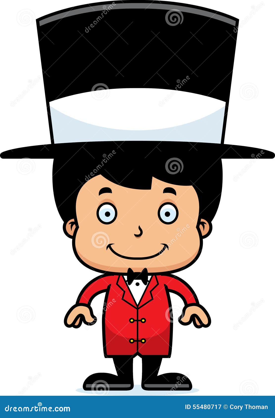 Cartoon Smiling Ringmaster Boy Stock Vector - Illustration of clip ...