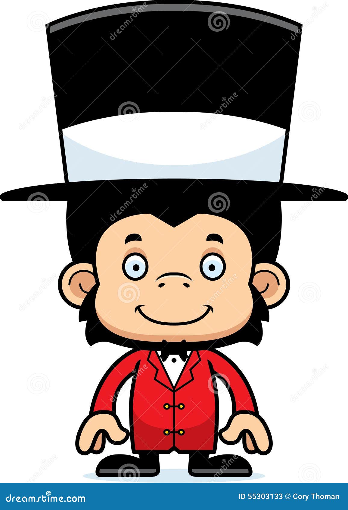 Cartoon Smiling Ringmaster Chimpanzee Stock Vector - Illustration of ...