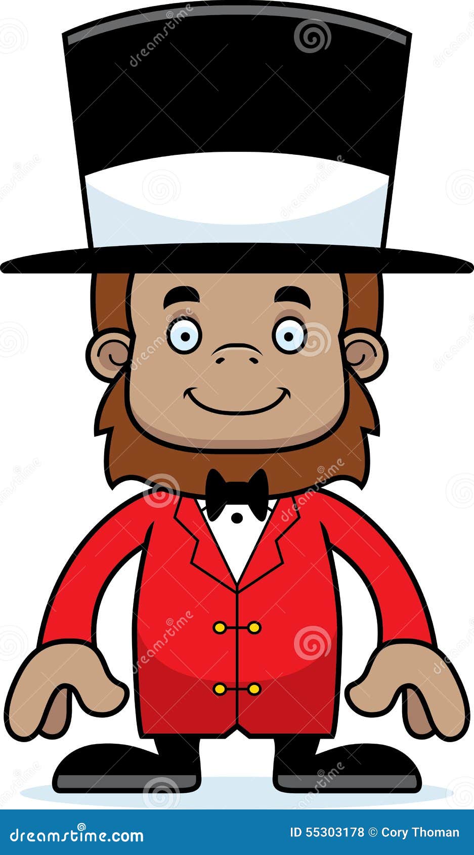 Cartoon Smiling Ringmaster Sasquatch Stock Vector - Illustration of ...