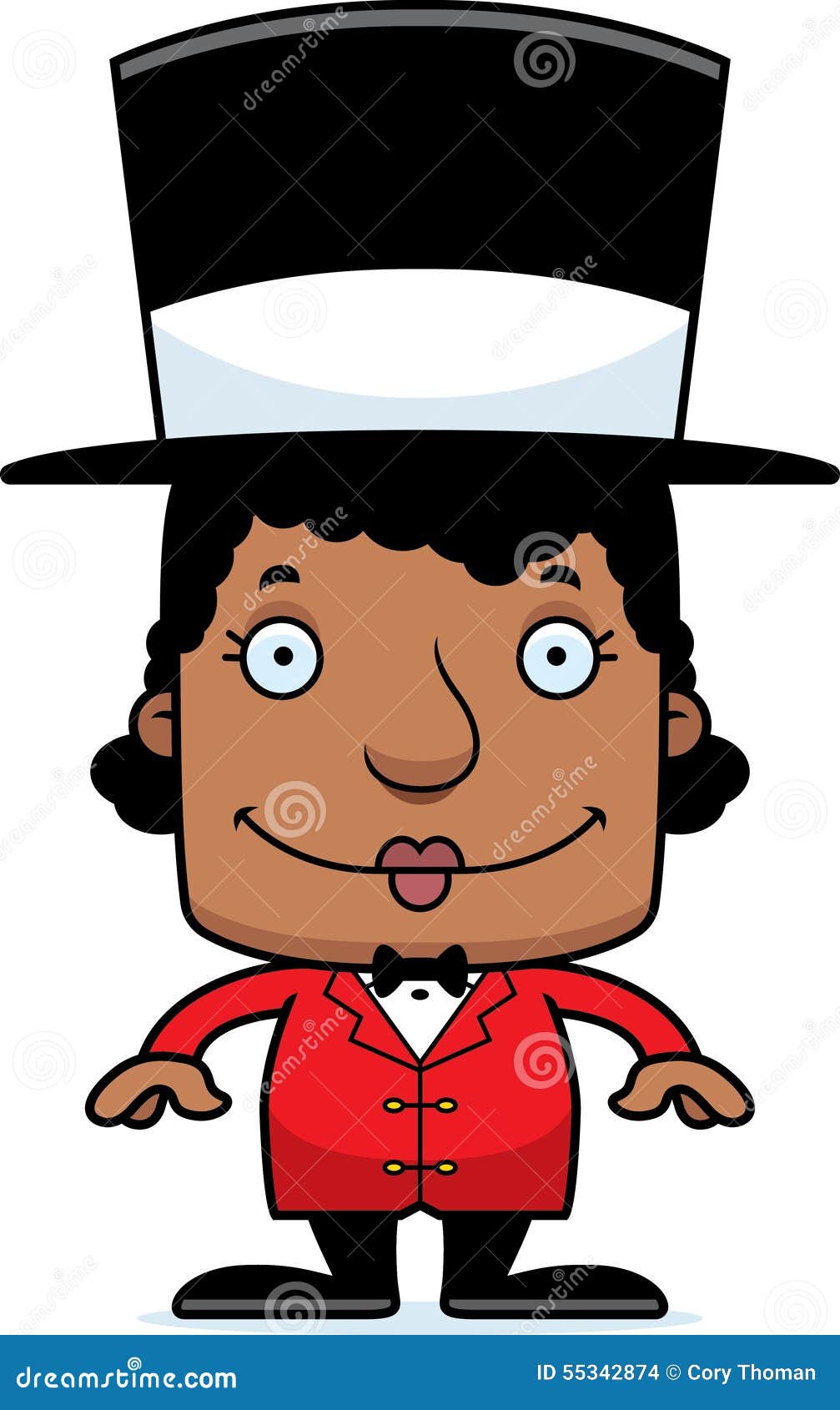 Cartoon Smiling Ringmaster Woman Stock Vector - Illustration of person ...