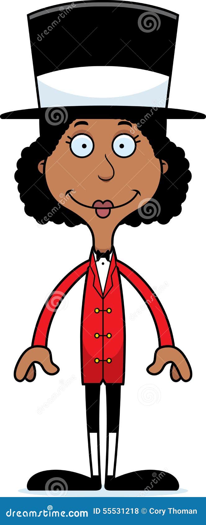 Cartoon Smiling Ringmaster Woman Stock Vector - Illustration of vector ...